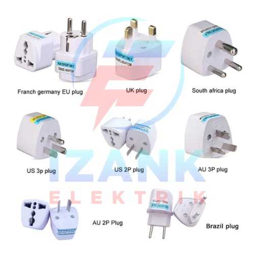 Travel Adapter 3-Pin Plug Foot Power Plug Adapter Converter EU US AU UK ...