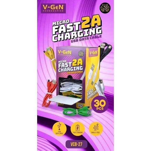 V-gen VCB-27 FAST CHARGING 2A 1BOX Micro Usb Data Cable (CONTENTS 30PCS ...