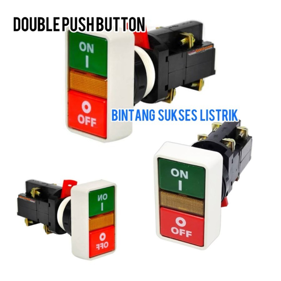 Original Double Push Button with light 220vac PB30N / Double pus buton ...