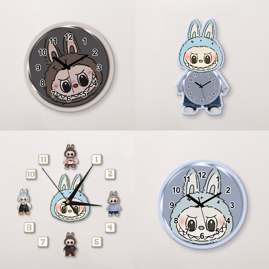 Cute Labubu Character Carved Wall Clock Unique room decoration | Shopee ...