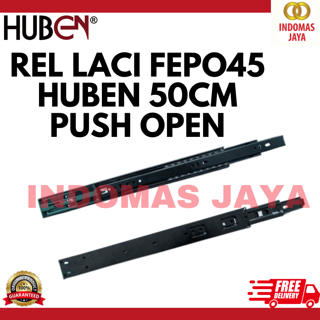 Huben PUSH OPEN DRAWER RAIL FEPO-45 50CM / PUSH OPEN DRAWER RAIL FEPO ...