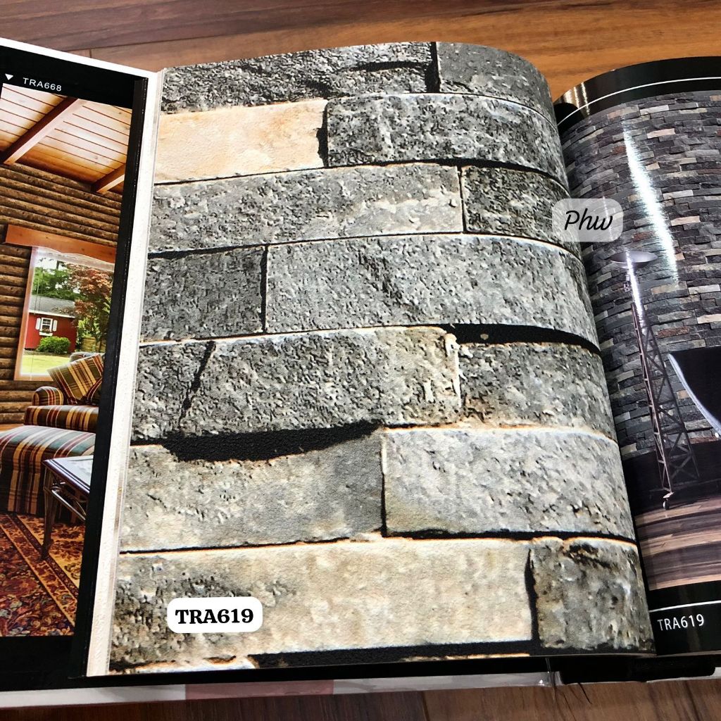 Terra Modern Andesite Natural Brick Motif Wall Wallpaper | Shopee Malaysia