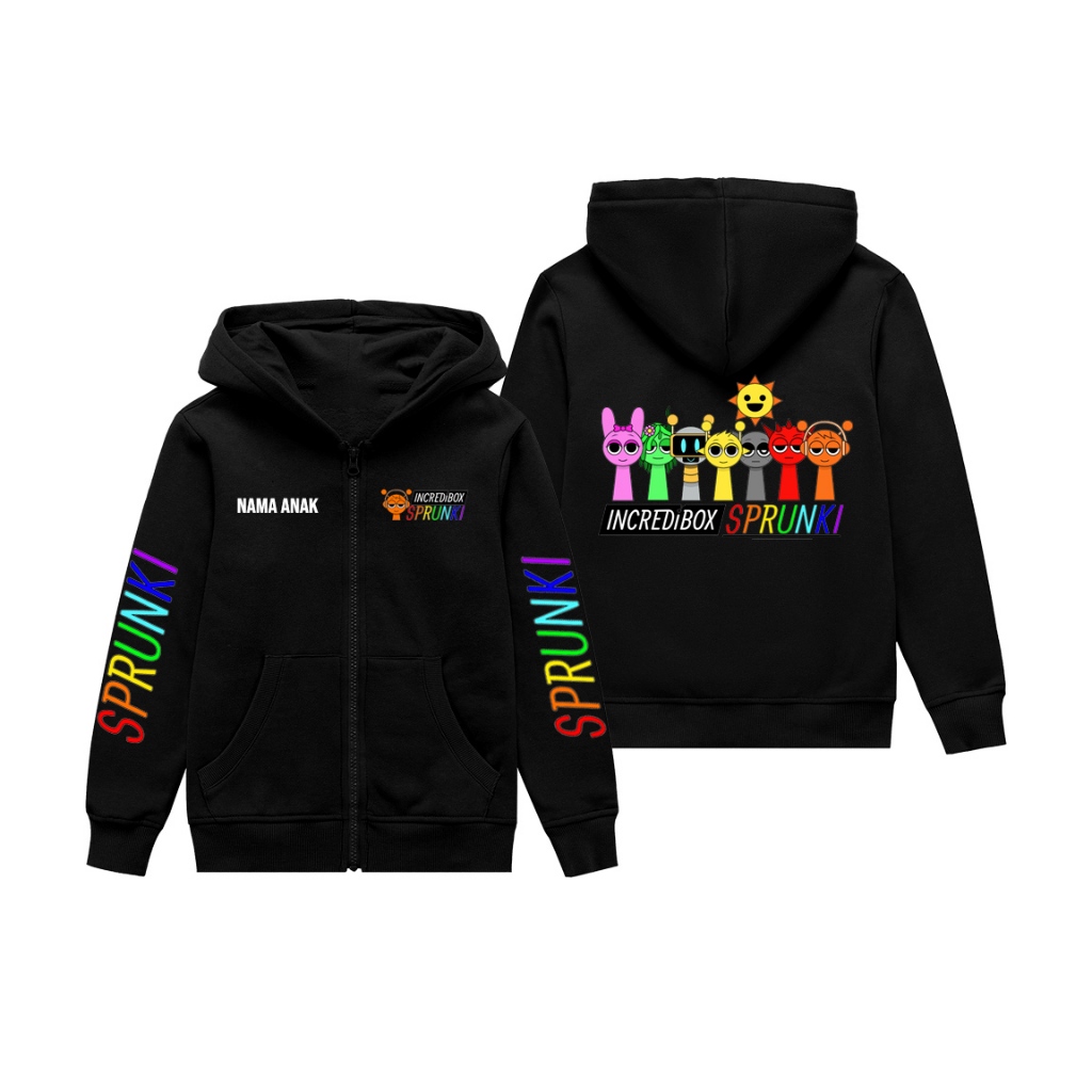 Zipper HOODIE CHILDREN'S SWEATER INCREDIBOX SPRUNKI GAME VIRAL - FREE ...