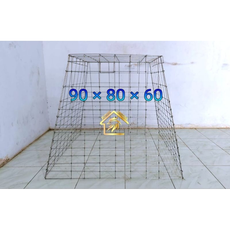 GALVANIZED FOLDING PYRAMID CHICKEN CAGE 90×80×60 TRAPESIUM | Shopee ...