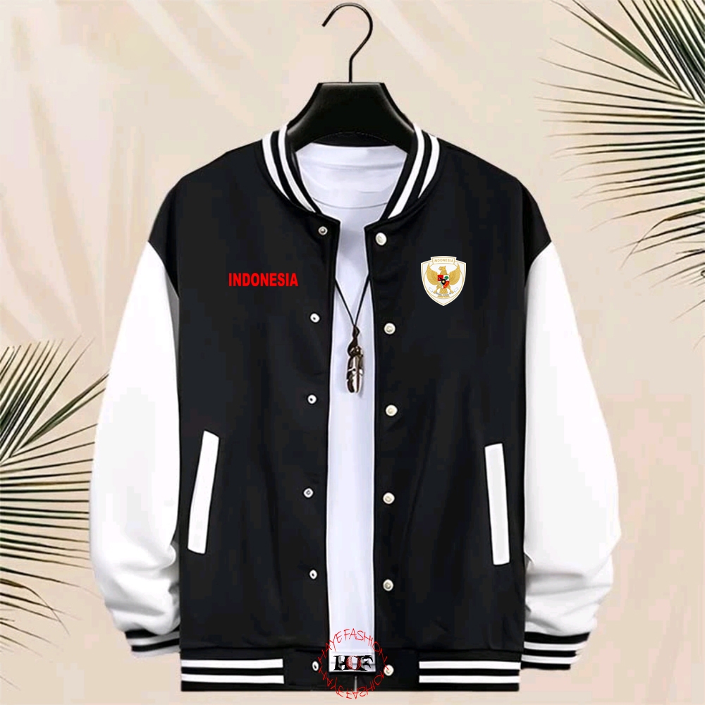 MERAH Haye Fashion - Unisex Indonesian Button Baseball Jacket Garuda ...