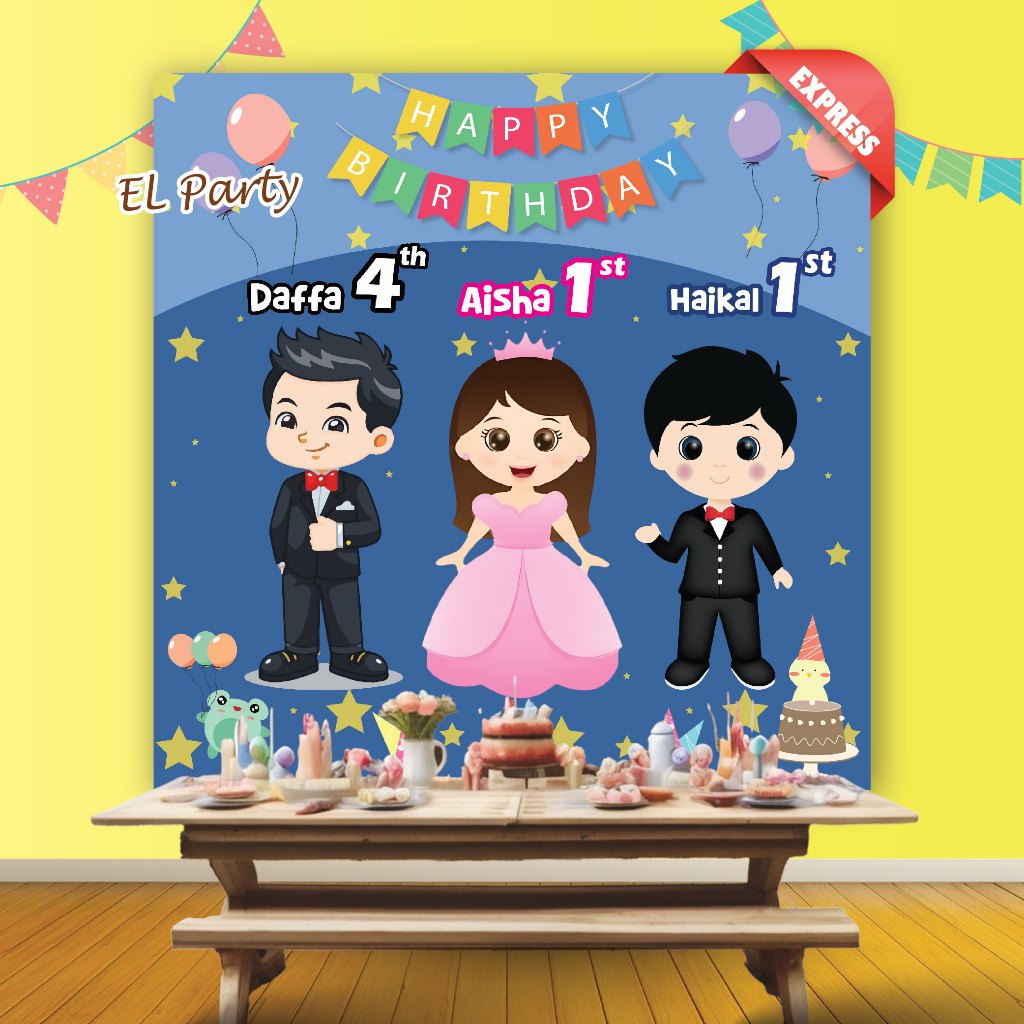 Boy GIRL Birthday Banner Birthday Banner Character Costume Background ...