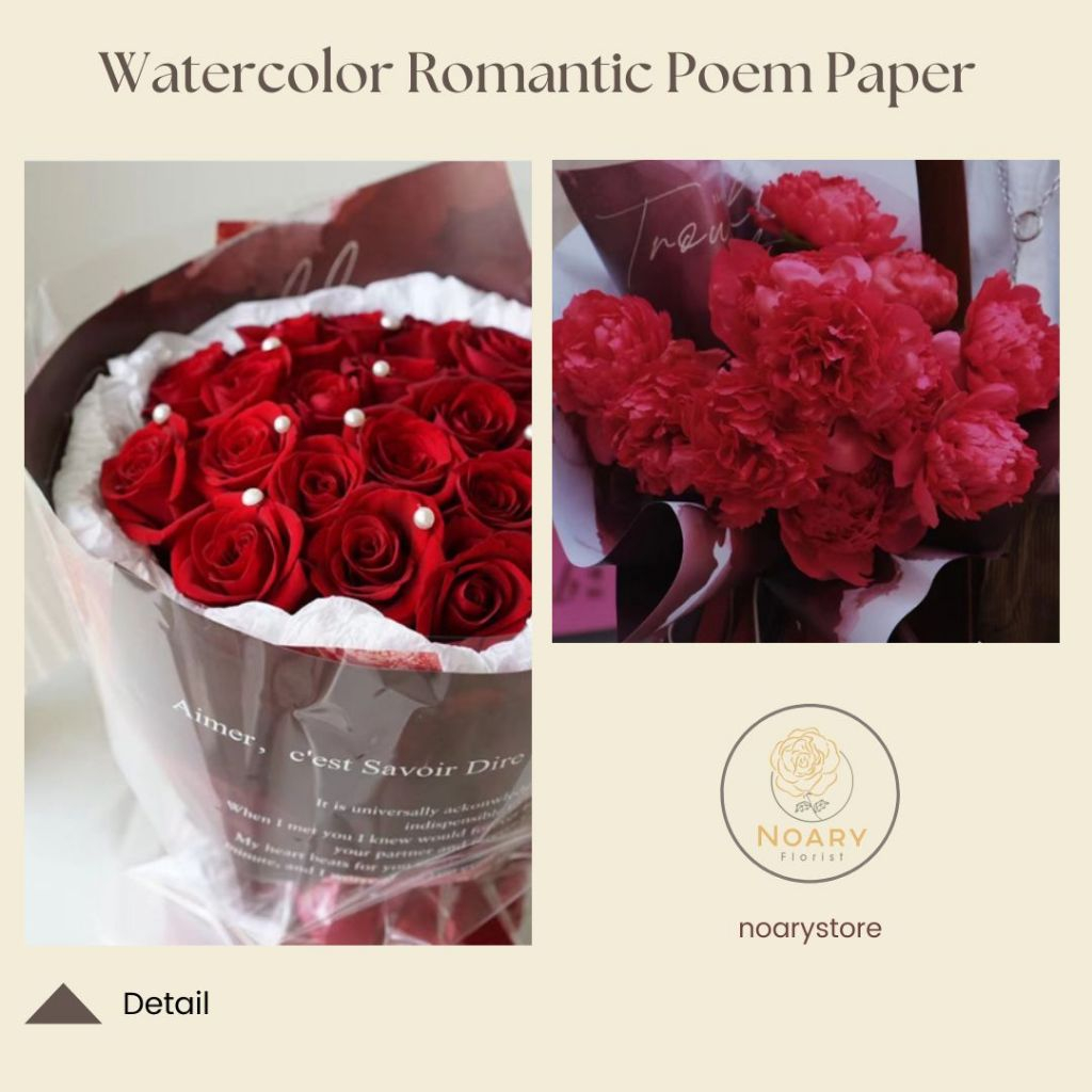 Watercolor ROMANTIC POEM PAPER / Bouquet PAPER | Shopee Malaysia