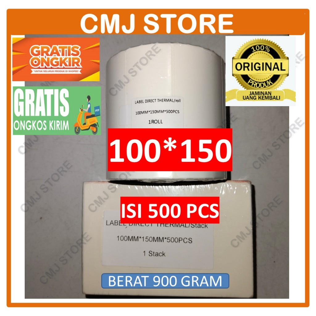 Thermal Receipt Sticker Label Paper 100 x 150 mm A6 Size CONTENTS 500 ...