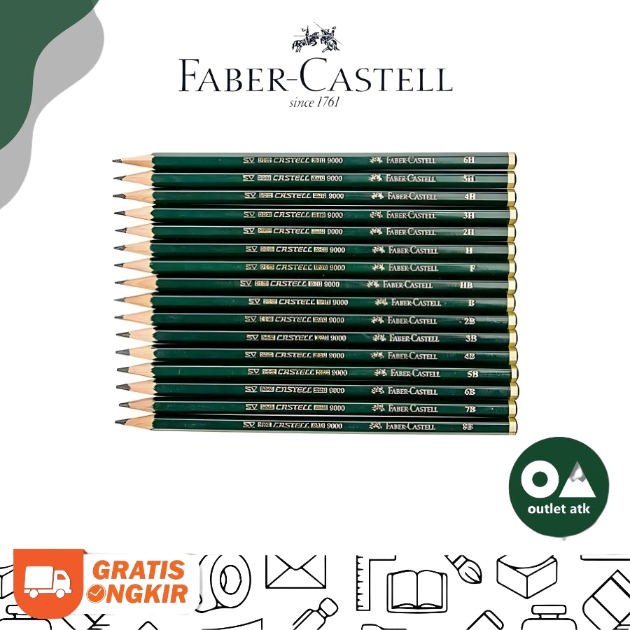 KAYU Faber Castell Pencil 9000 - Wooden Pencil | Shopee Malaysia