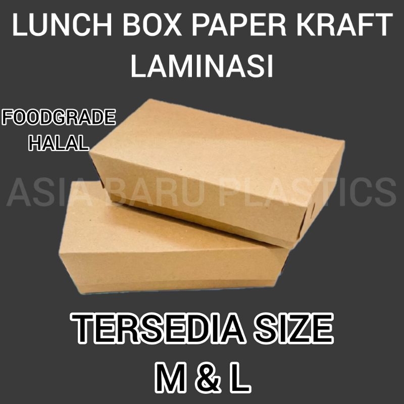 Laminated Kraft Paper Lunch Box size M&L | Laminated paper lunch boxes ...