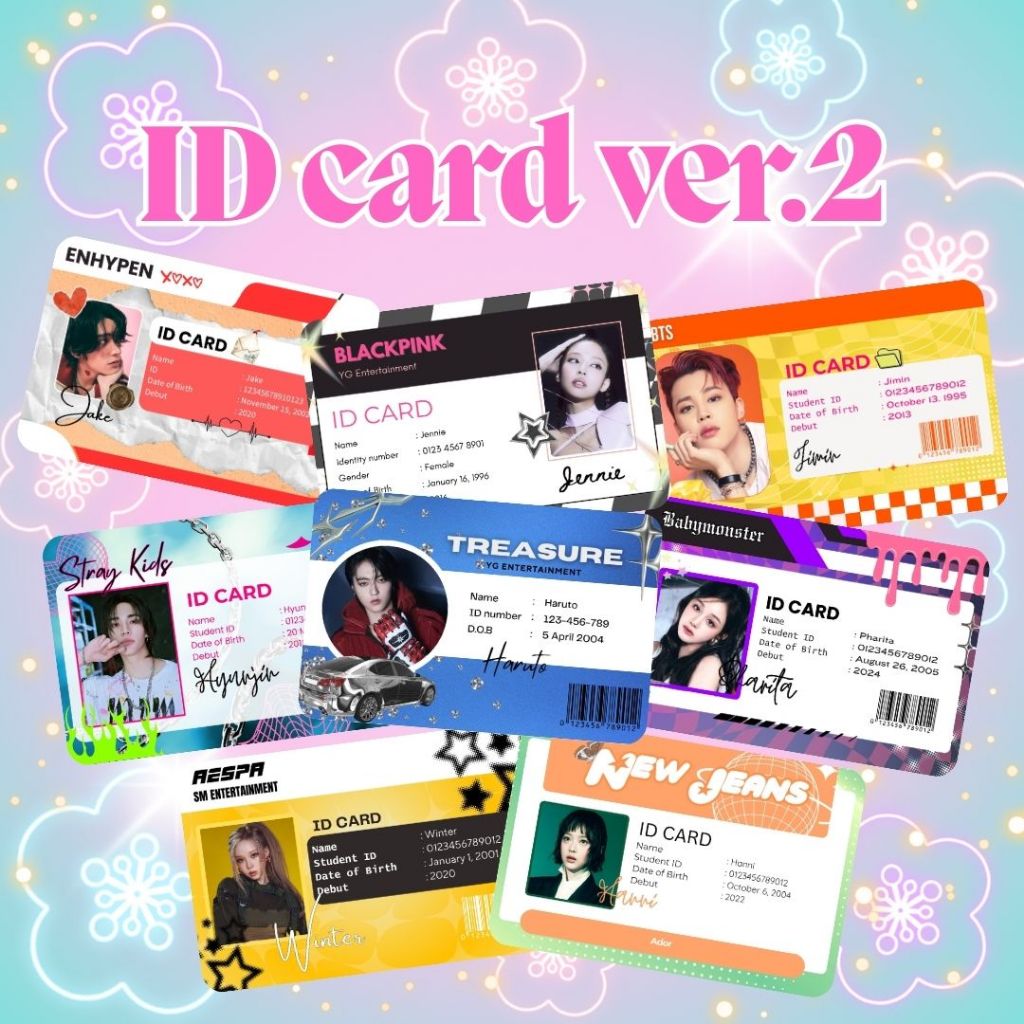 [VERSI 2] ID CARD KPOP - BTS TREASURE STRAYKIDS BABYMONSTER V2 ENHYPEN ...