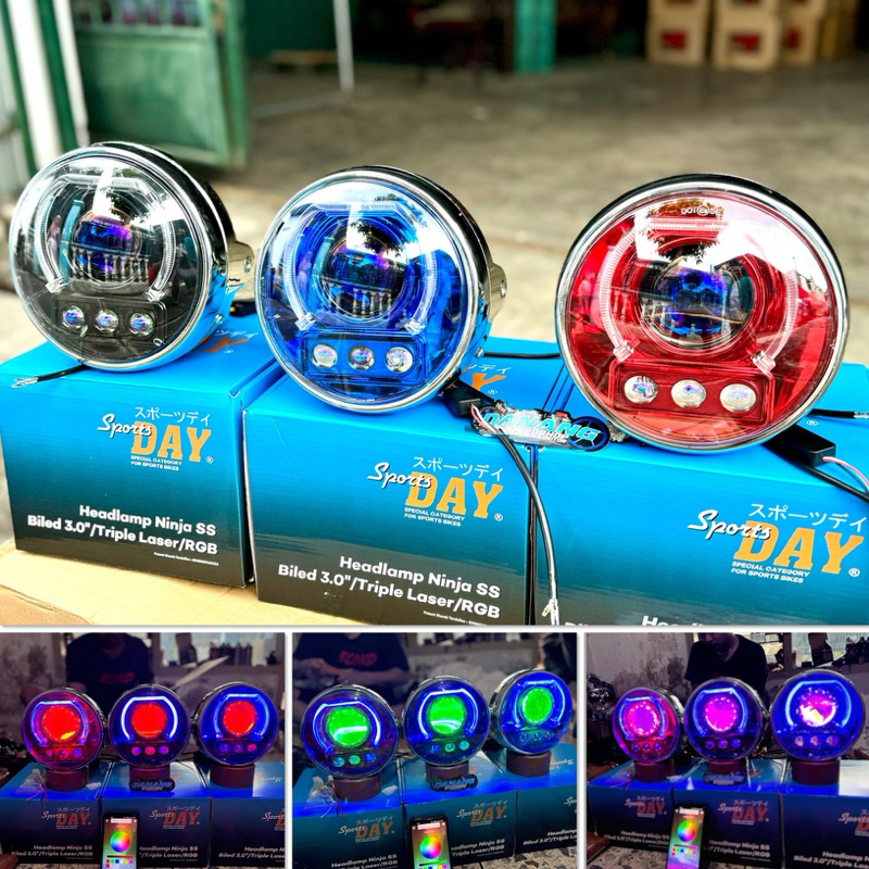 Biled Billed Lights Set Ninja Demon Shell Can Be Changed Via HP + Laser ...