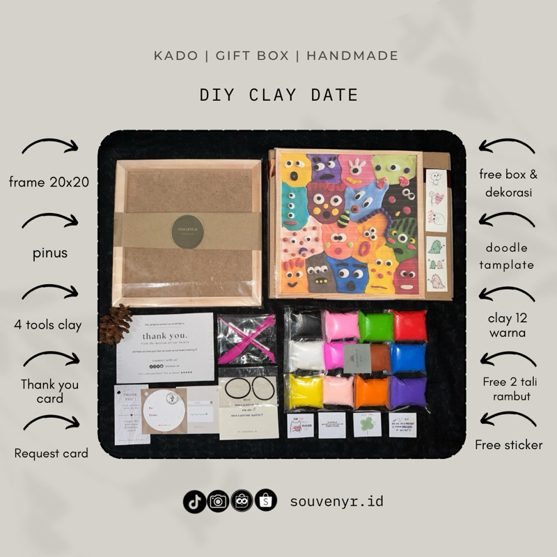 Diy Clay date couple - date Clay idea - date idea - Clay frame Kit 1 ...