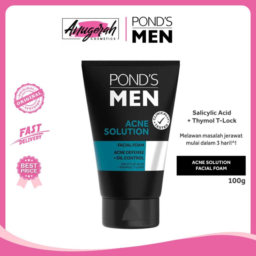 Pond's Men Acne Solution Face Wash 100 g | Shopee Malaysia