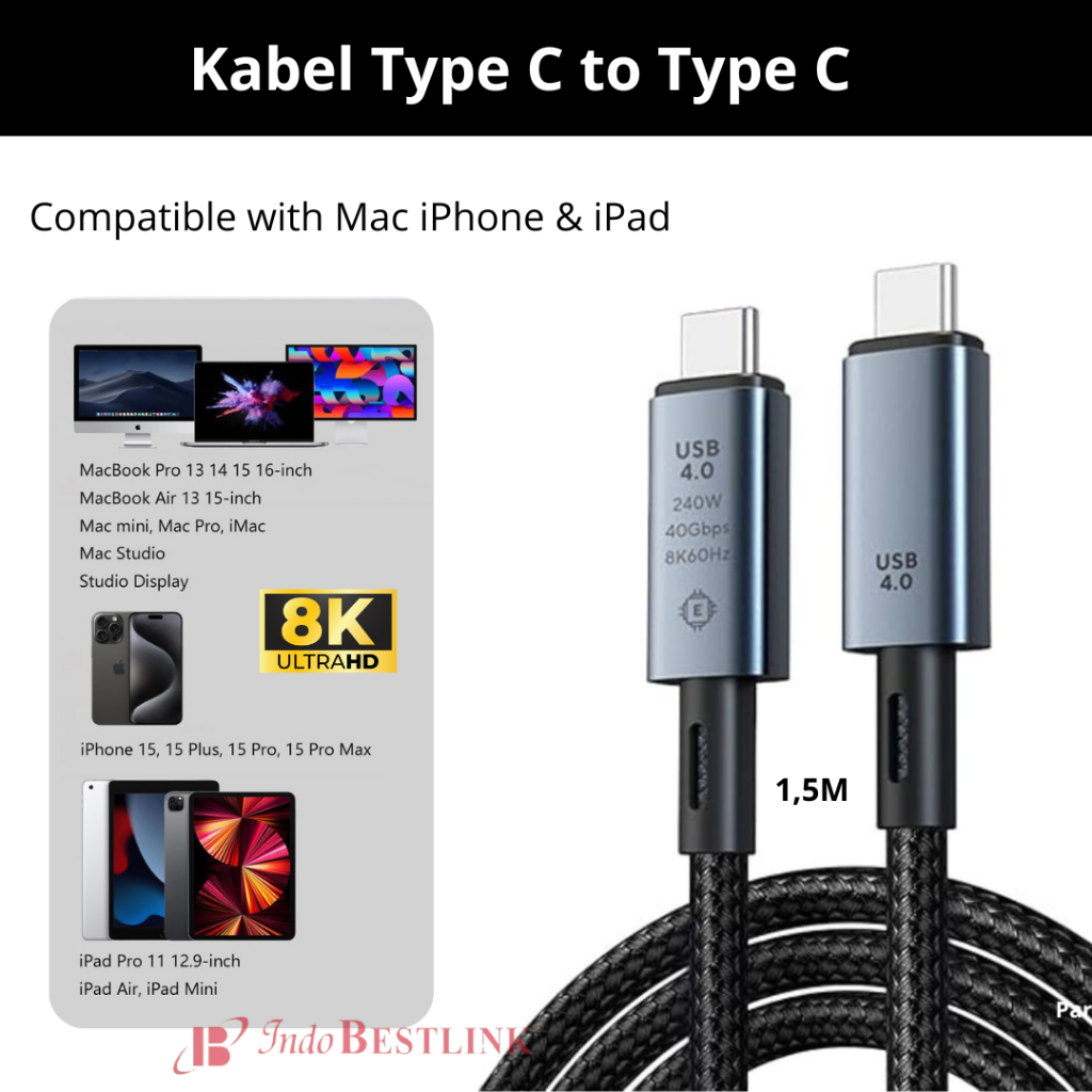 Data Cable 40Gbps USB C to Type C Short Cable PD 240W 8K / Data Cable ...