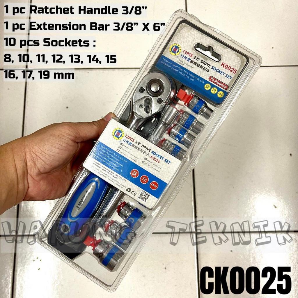 Cmart CK0025 6PT 12 PCS 3/8" DRIVE SOCKET SET - K0025 SOK KEY SET 6 ...