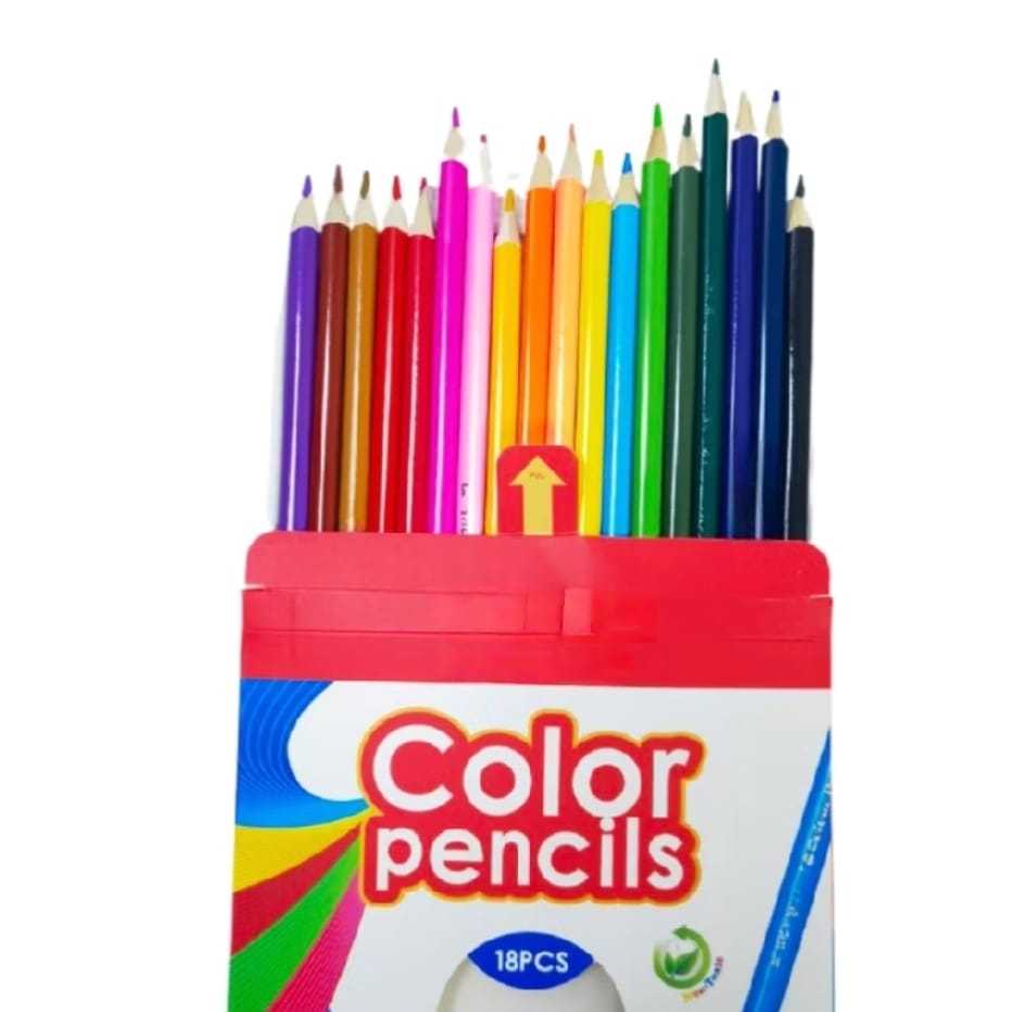 Long BRIGHT COLOR PENCILS 12 PCS COLORS / 18 COLORS / 24 COLORS / COLOR ...