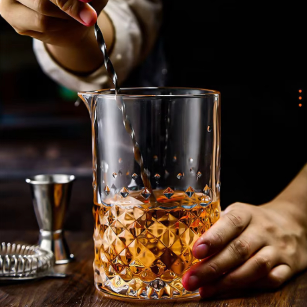 Cocktail Mixing Glass Crystal Bar Diamond Ice Flower Pitcher Stirring ...