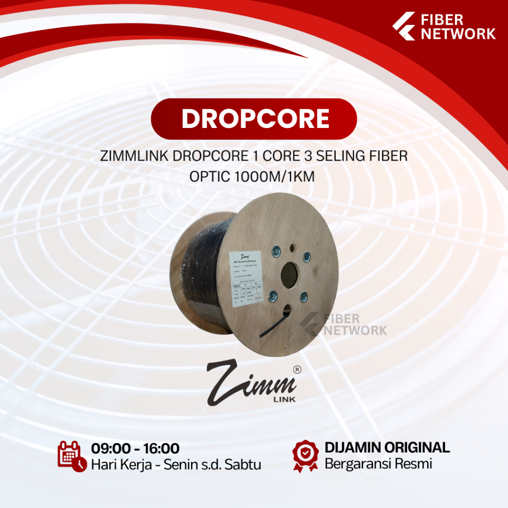 Zimmlink Dropcore Cable FIBER Optical 1 CORE 3 Seling 1000 Meters 1KM ...