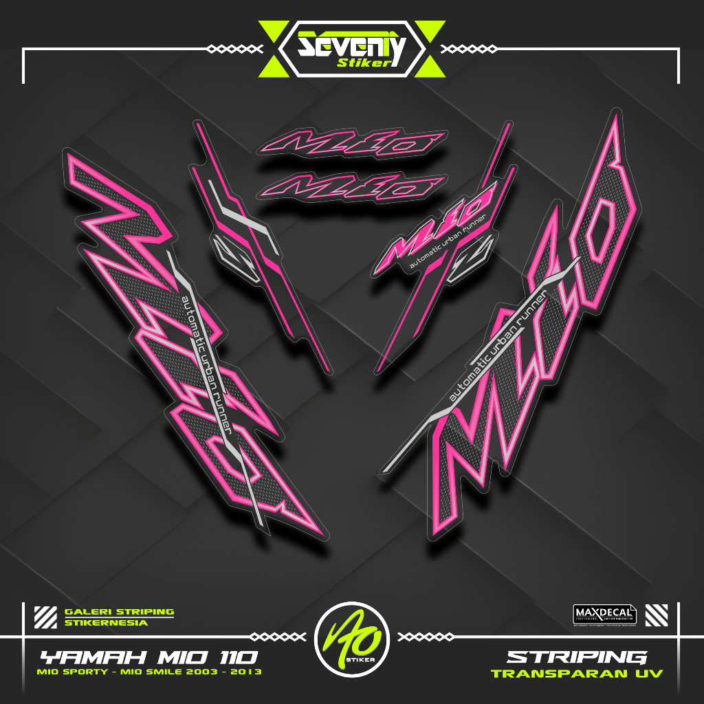 Mio SPORTY STRIPING TRANSPARENT UV CO6 MOTIF MIO SPORTY STICKER CLEAR ...