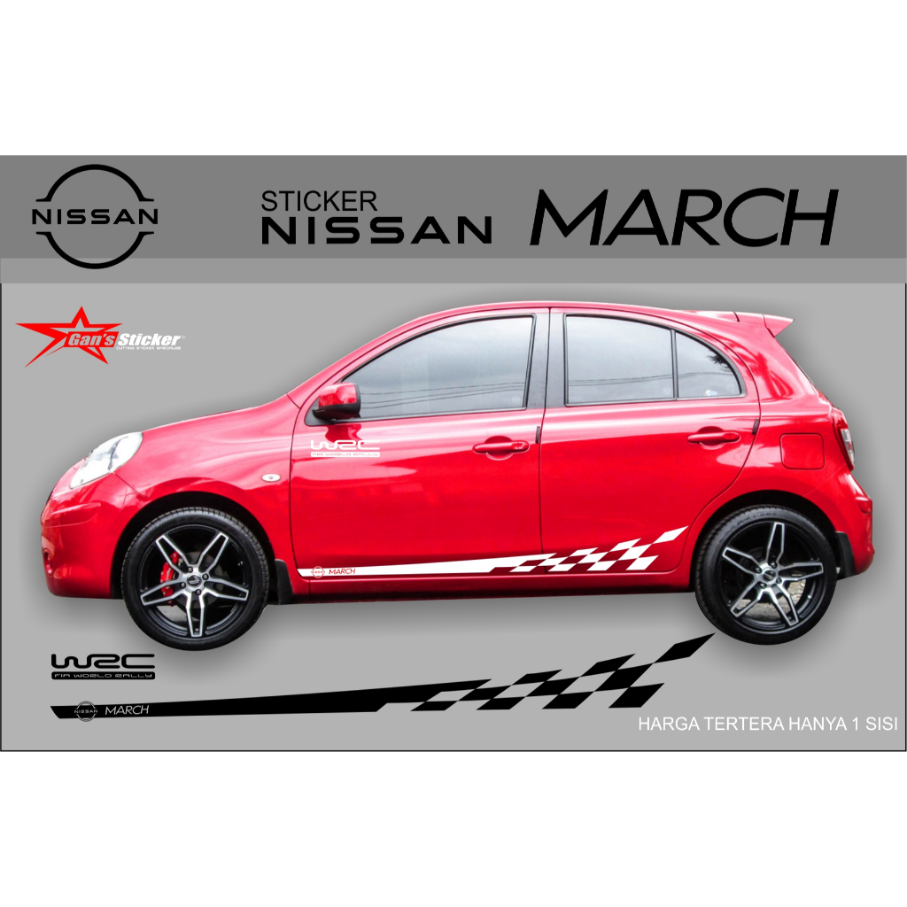 Nissan MARCH STICKER NISSAN MARCH AKSAESORIS NISSAN MARCH DOOR STICKER ...