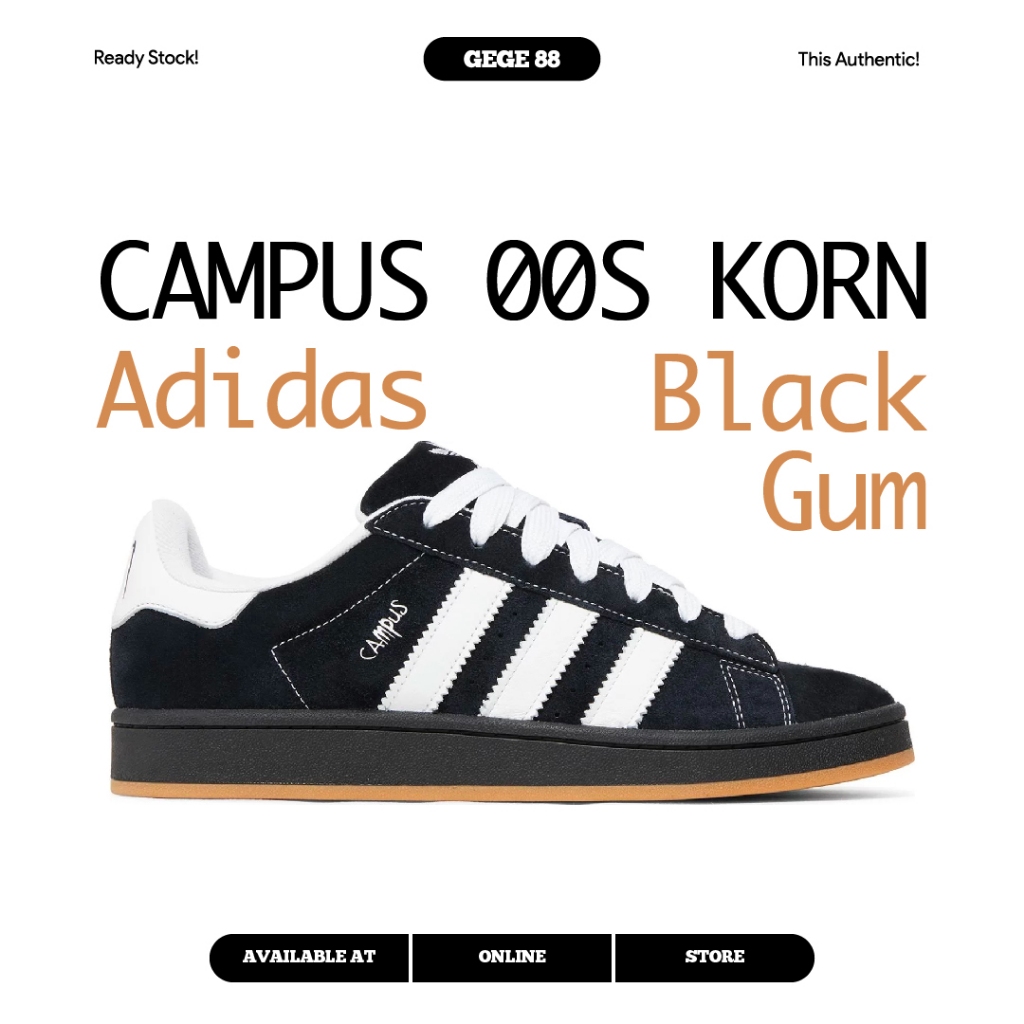 Adidas Campus 00S KORN Black Gum | Shopee Malaysia