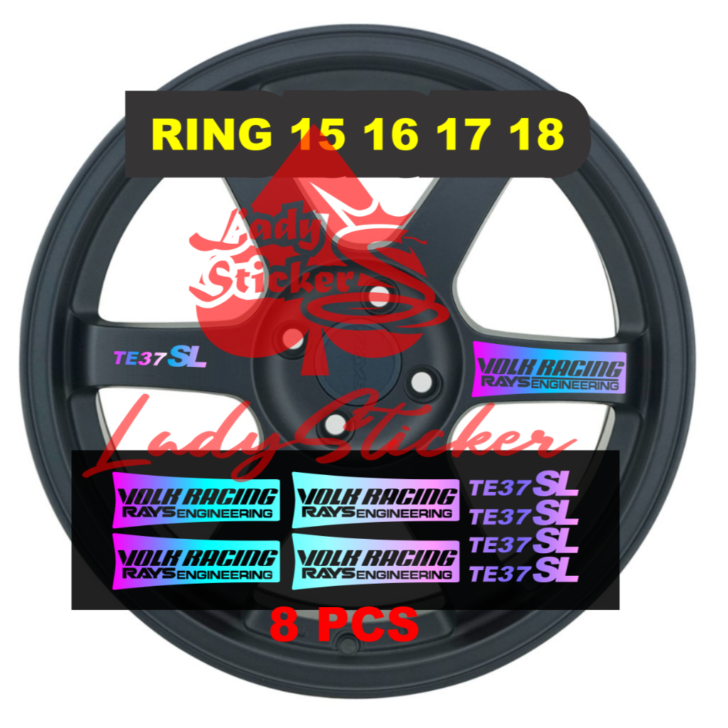 Volk te37 sl sticker car velk sticker te37 rays engineering 8pcs ...