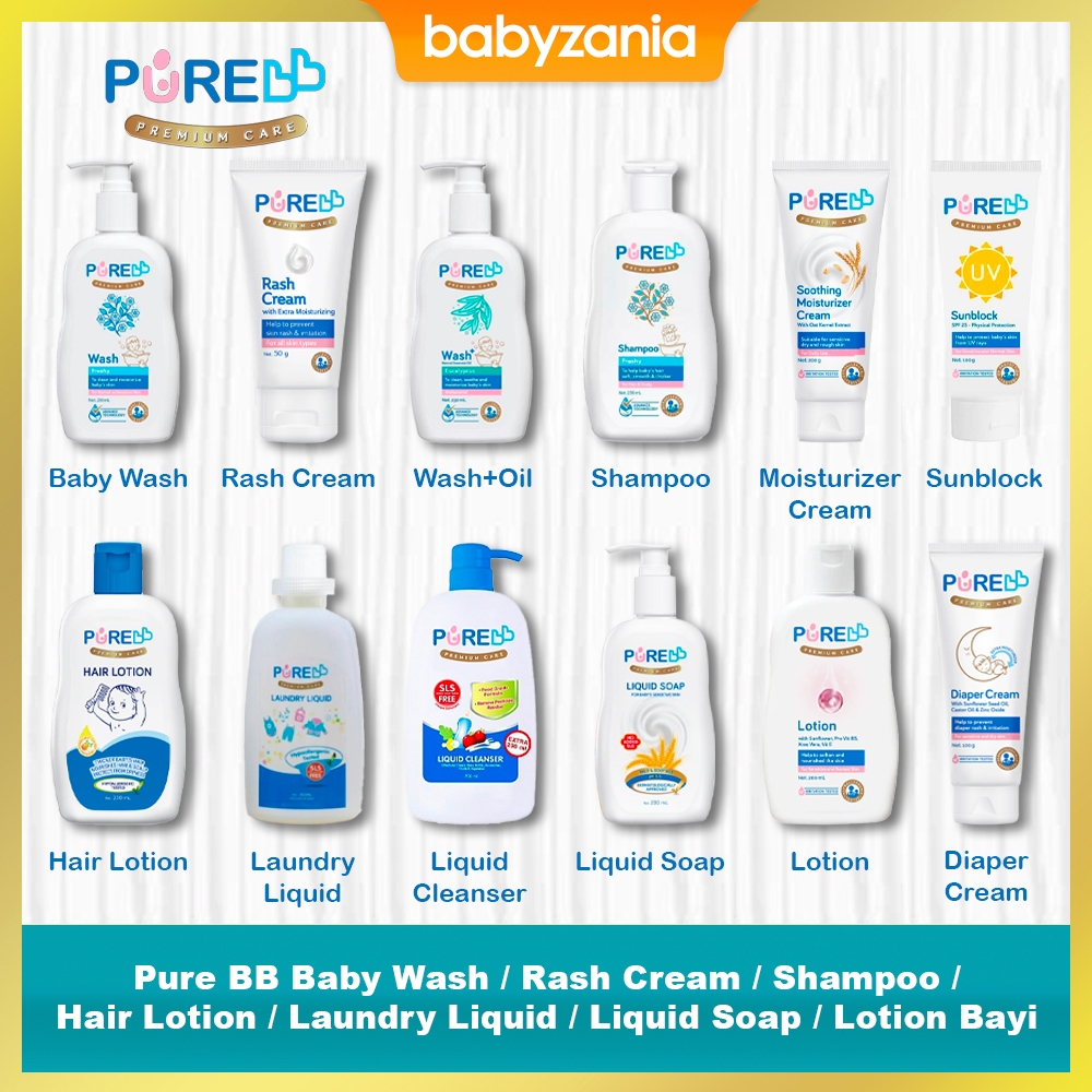Pure BB Baby Wash / Rash Cream / Shampoo / Hair Lotion / Laundry Liquid ...
