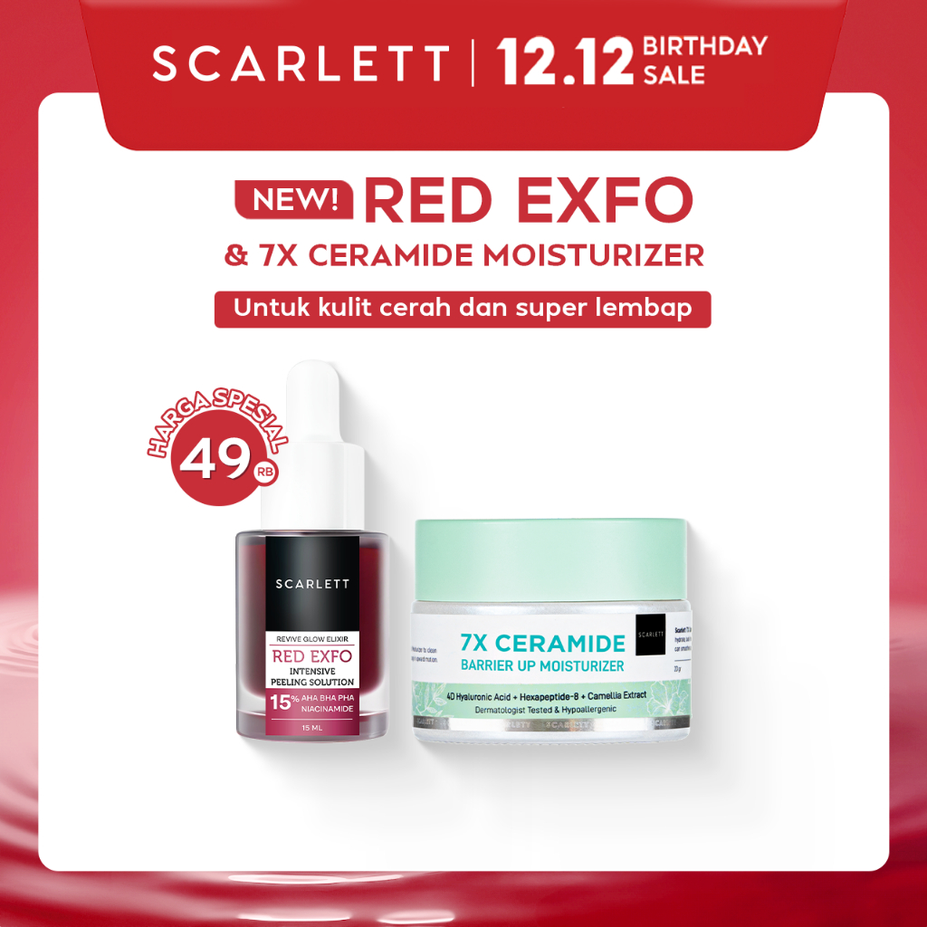 Scarlett Whitening Revive Glow Elixir Red Exfo Intensive Peeling ...