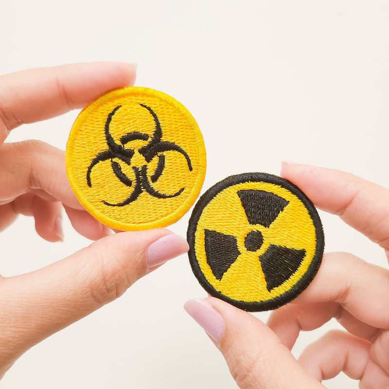 Chemical ICON IRON PATCH / BIO HAZARD BADGE EMBROIDERY / CHEMICAL SIGN ...