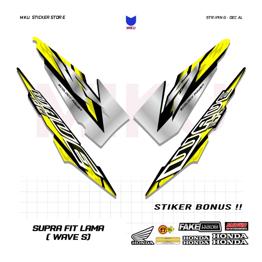 Sfl25b Sticker Striping Strip Honda Wave 100 S Supra Fit Old 2002 2003 ...