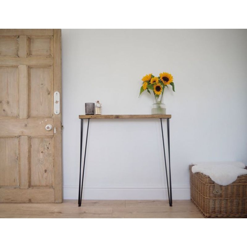 Solid Wood TV Wall Console Aesthetic Console Table | Shopee Malaysia