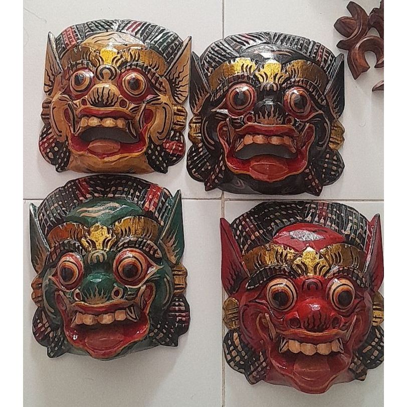 KAYU HIASAN DINDING Barong Bomo Bali Mask wall decoration, handmade ...