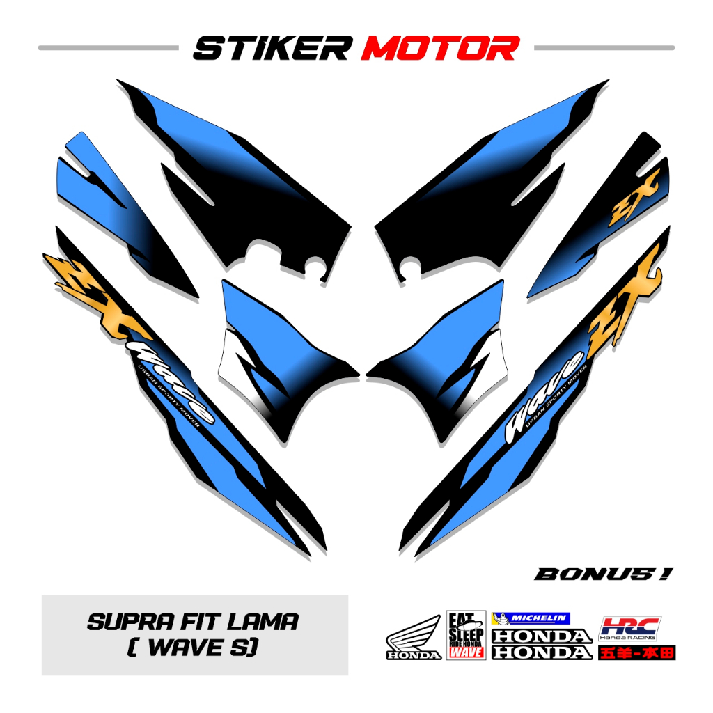 Sfl31 Striping Strip Sticker Honda Supra Fit Lama Wave 100 S ZX ...