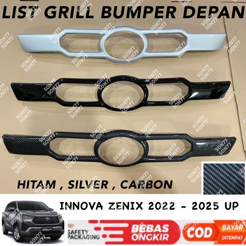 HITAM Innova Zenix Front Bumper Grill 2022 2024 2025 UP Silver Black ...