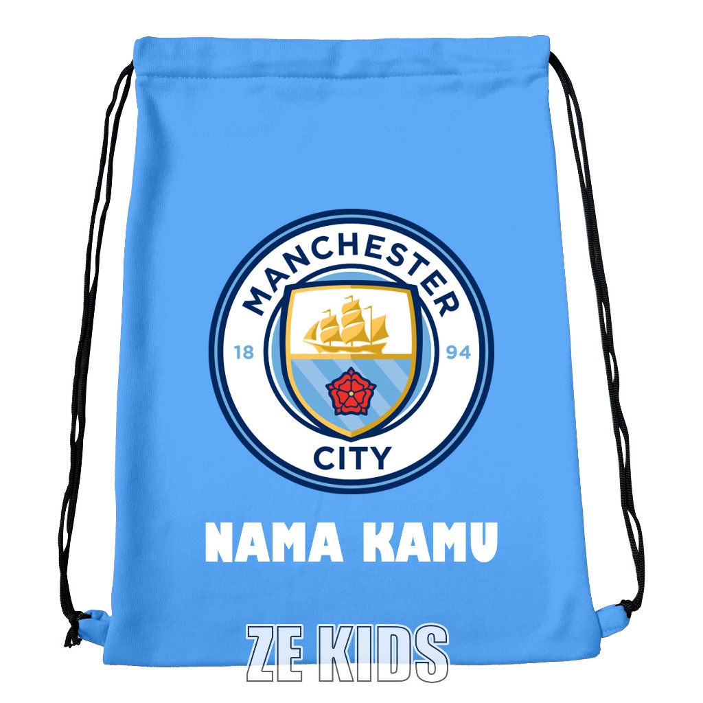 Free NAME CHILDREN'S DRAWER BAG STRING BAG LOGO MANCHESTER CITY ...