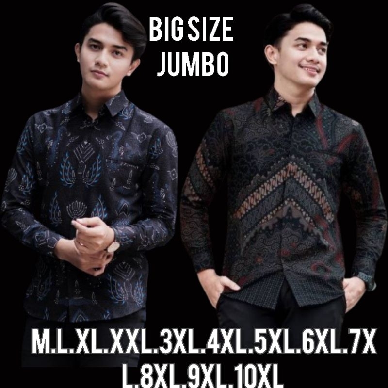 KEMEJA MEN'S BATIK SHIRT LONG SLEEVES BIG SIZE MLXL.XXL.3XL.4XL.5XL.6XL.7XL.8XL.9XL.10XL ...