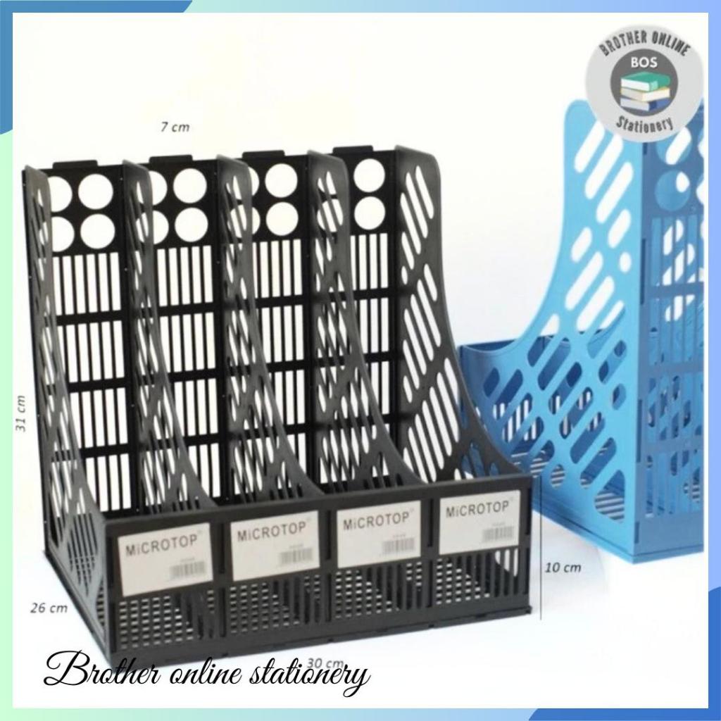 Bos 4 Layer Plastic File Box/Document Basket Box/Book Organizer/Shelf ...