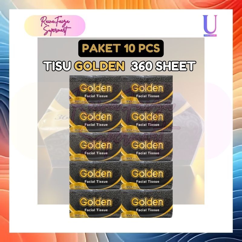 Package of 10 360 Sheet Premium Golden Tissues - Soft, Hygienic and ...