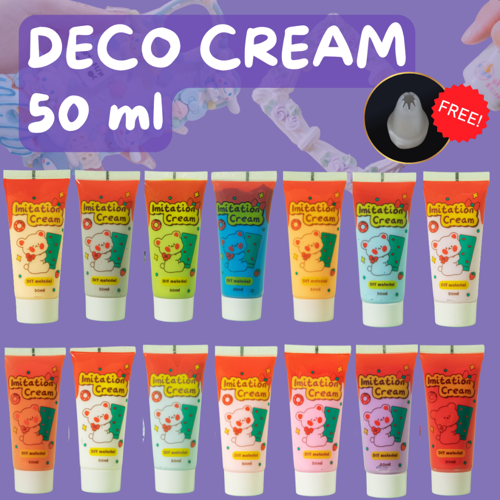 (FREE Spuit) Deco Cream 50ml / Clay Cream / Fake Whipped Cream ...