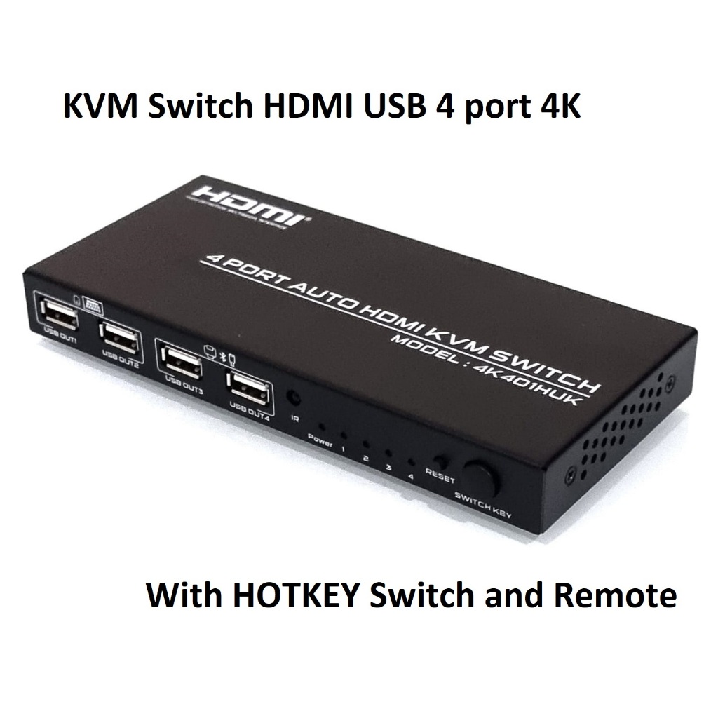 Kvm Switch USB HDMI 4K Hotkey Sharing PC Laptop Monitor Keyboard Mouse ...