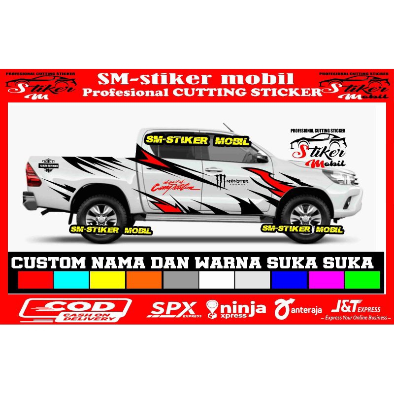 Hilux triton strada navara car stickers, universal stickers, side body ...