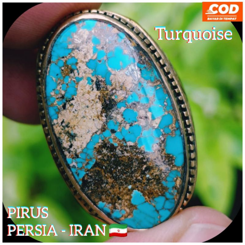 Natural TURQUOISE PERSIAN TURQUOISE RING STONE - IRAN BIG SIZE A916 ...