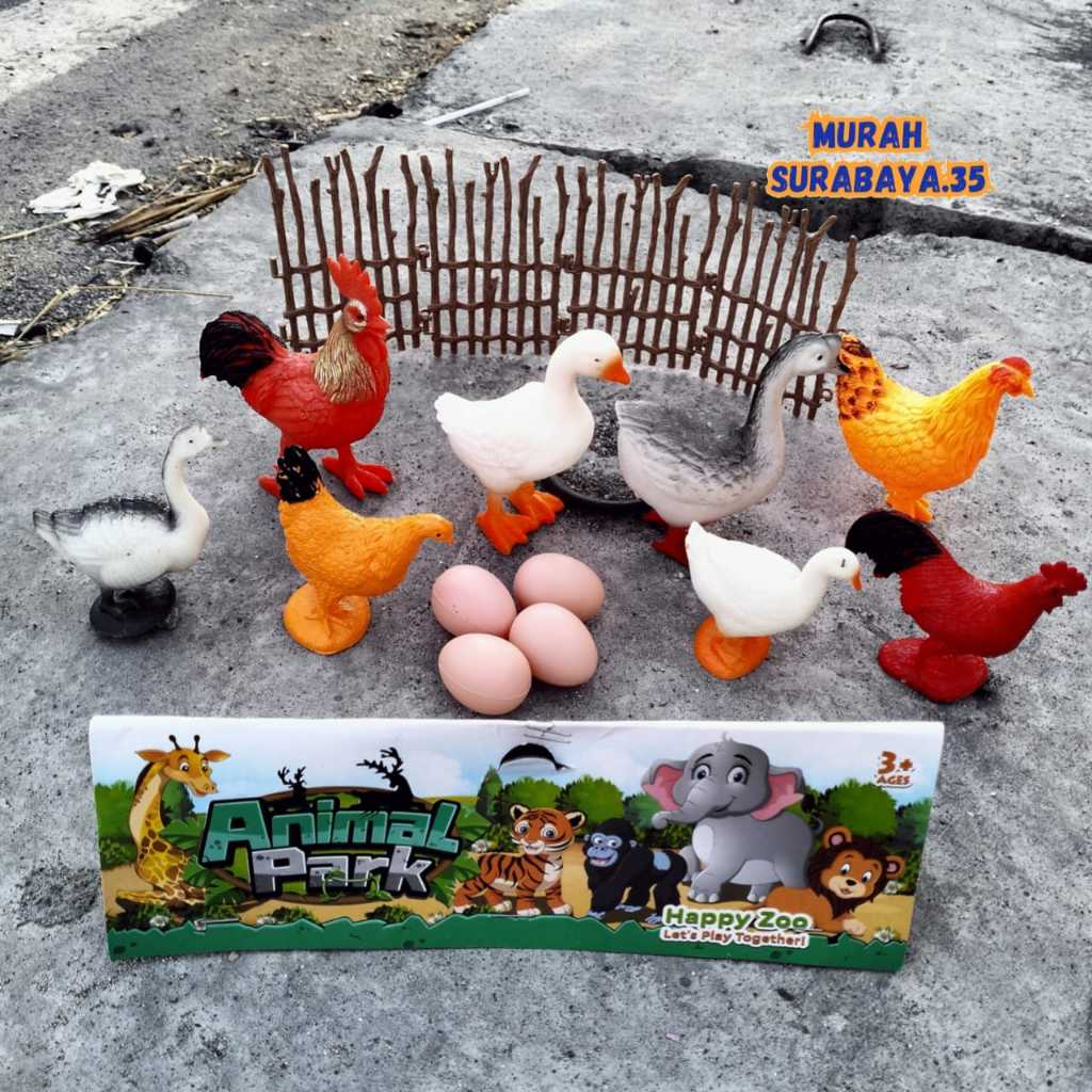 Rubber Animal Toy Complete Set Poultry 60 FZS | A complete Set of Happy ...