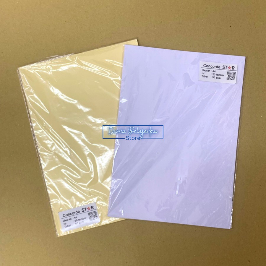 A4 Size Concorde Paper Contains 20 Sheets 90gr and 220gr Brief Card ...