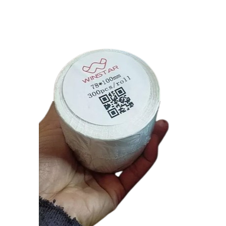 Thermal Barcode Sticker Label Receipt Paper 78x100 mm Contains 300 pcs ...