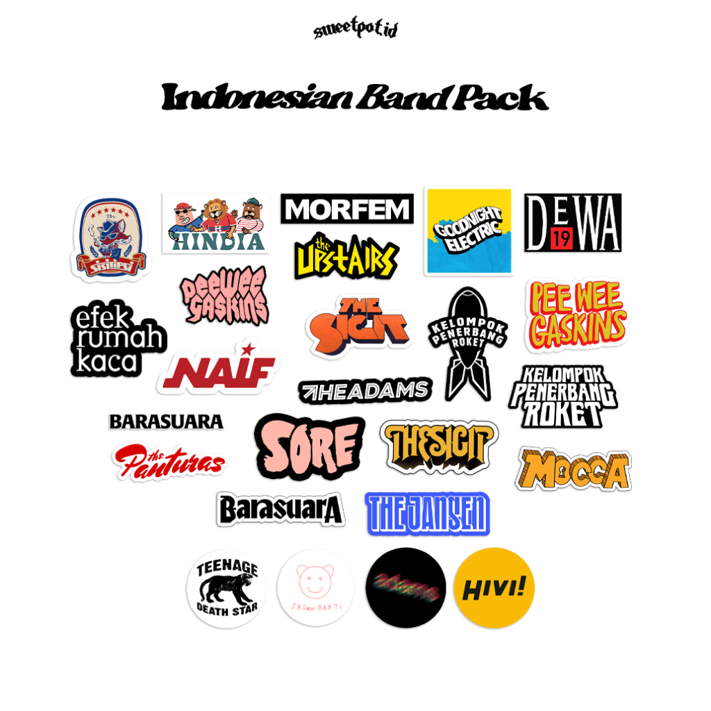 Sticker PACK [INDONESIAN BAND EDITION] / AESTHETIC STICKER / RANDOM ...