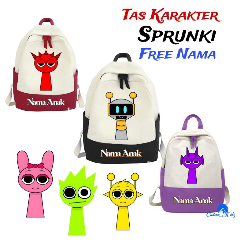 (FREE NAME) INCREDIBOX SPRUNKI CHARACTER BAG | Shopee Malaysia