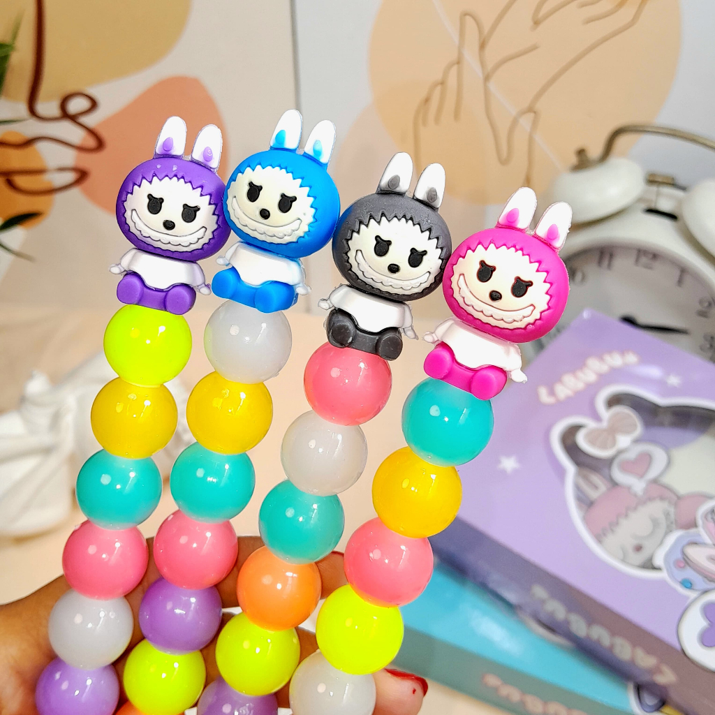 HITAM Super CUTE Colorful Labubu Ball gel Pens CUTE Children's Favorite ...