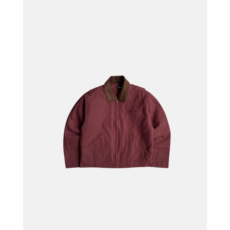 Timbre Work Jacket Quilted Maroon Brown | Shopee Malaysia